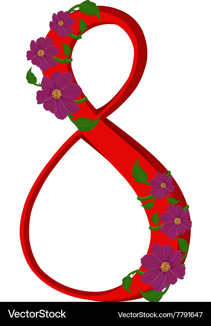 Figure eight decorated flower kosmeya Royalty Free Vector