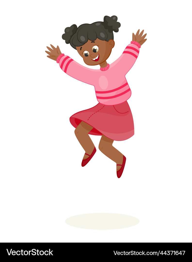 Happy girl jumping Royalty Free Vector Image - VectorStock