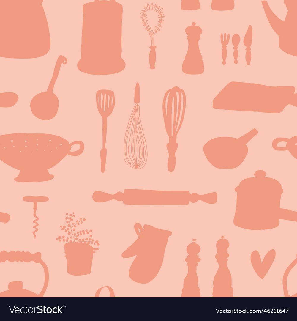 Kitchen decor repeat pattern background Royalty Free Vector