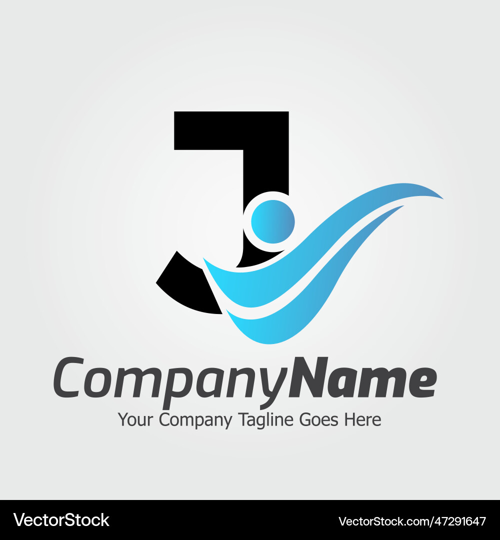 Letter j logo template colorful j Royalty Free Vector Image