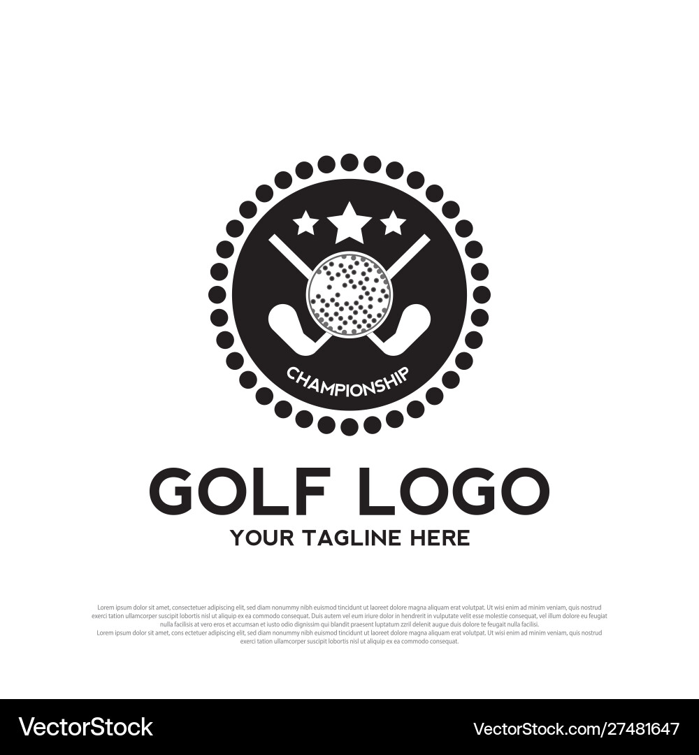Luxurious golf logo design championship sign Vector Image