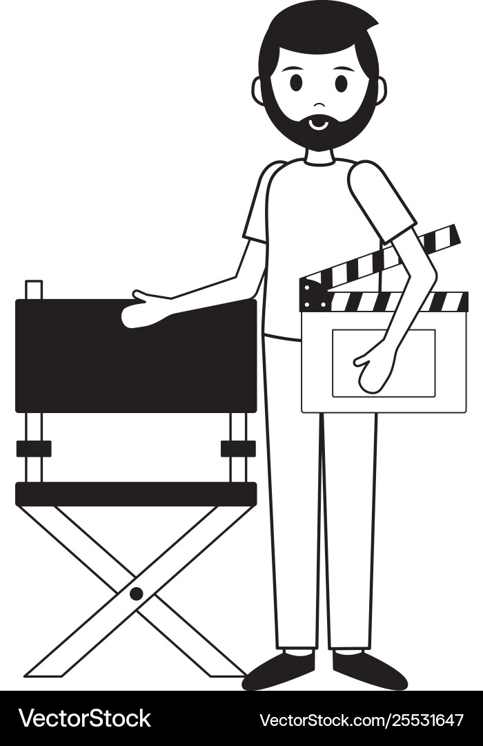 Man film production Royalty Free Vector Image - VectorStock