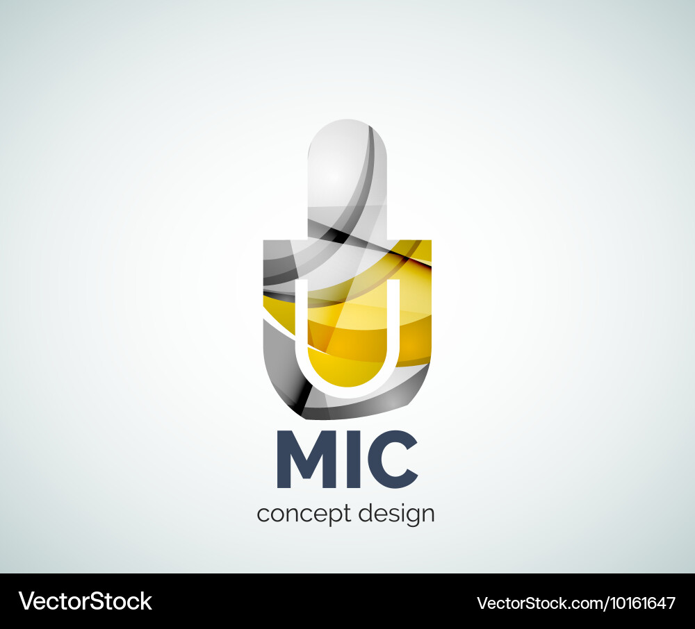 Microphone logo business branding icon Royalty Free Vector