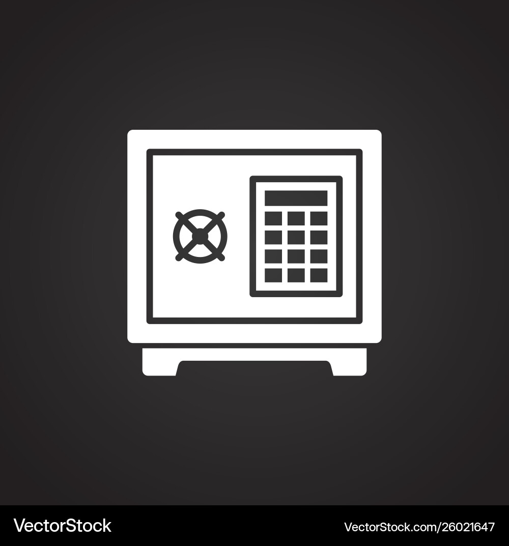 Money safe icon on background for graphic and web Vector Image