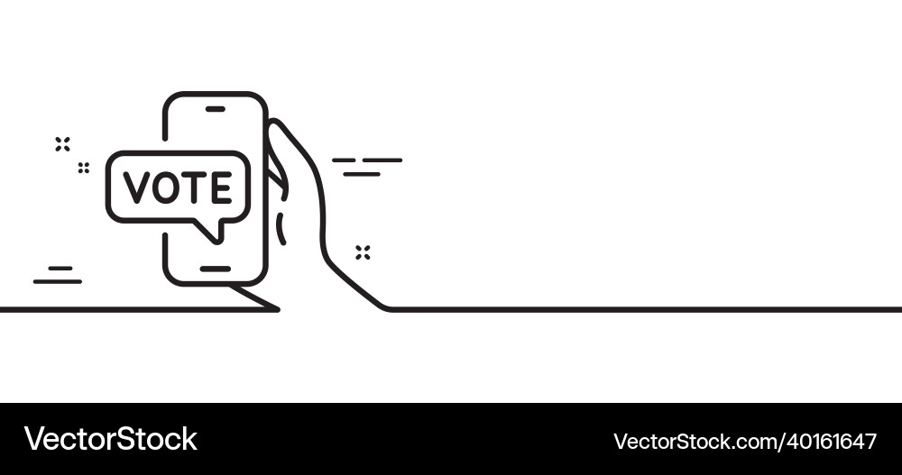 Online voting line icon internet vote sign Vector Image