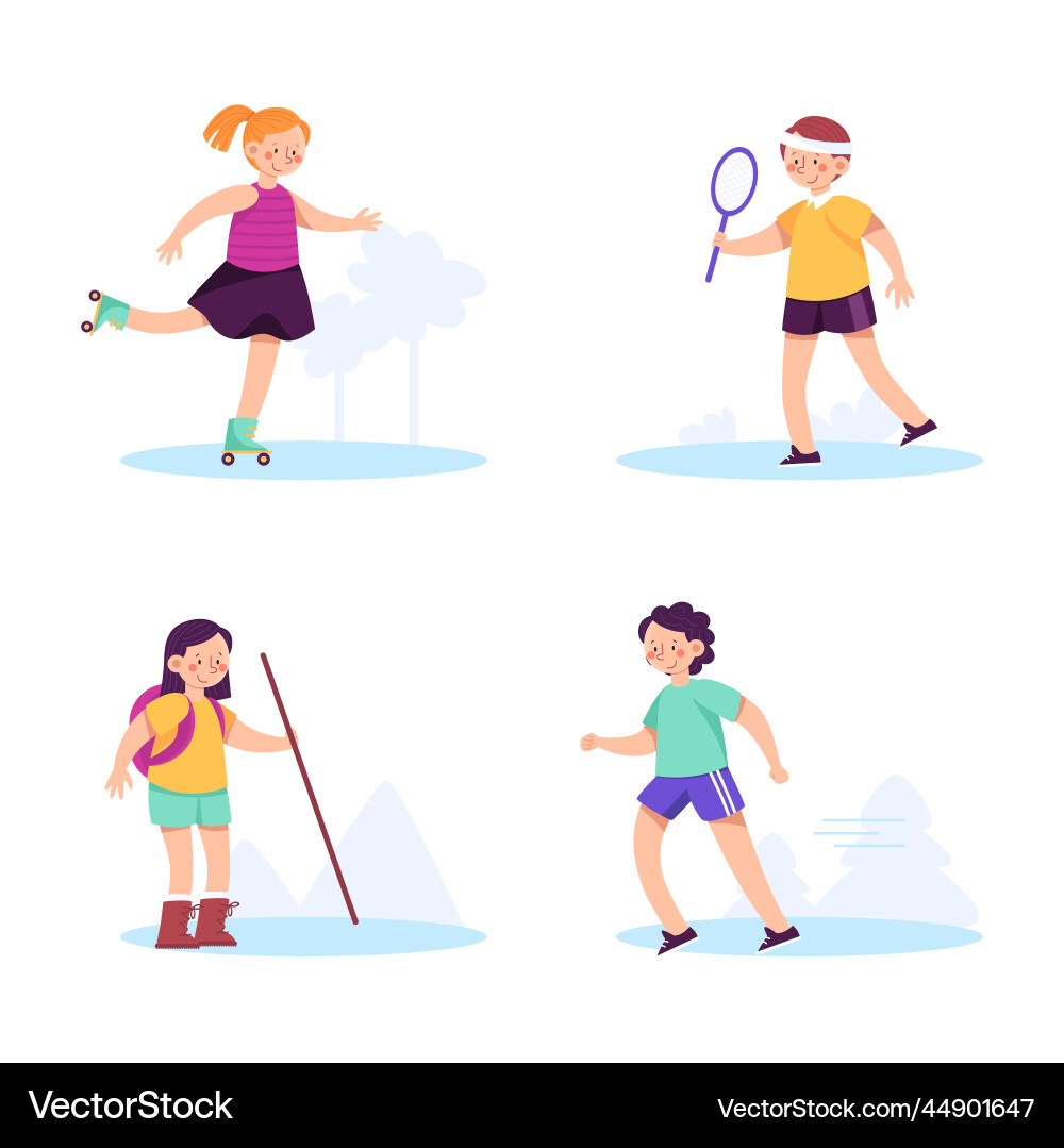 People doing outdoor activities Royalty Free Vector Image