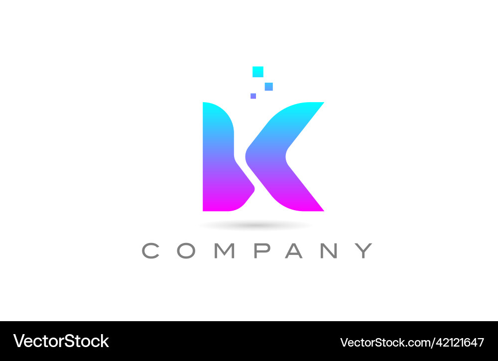 Pink k alphabet icon letter logo design creative Vector Image