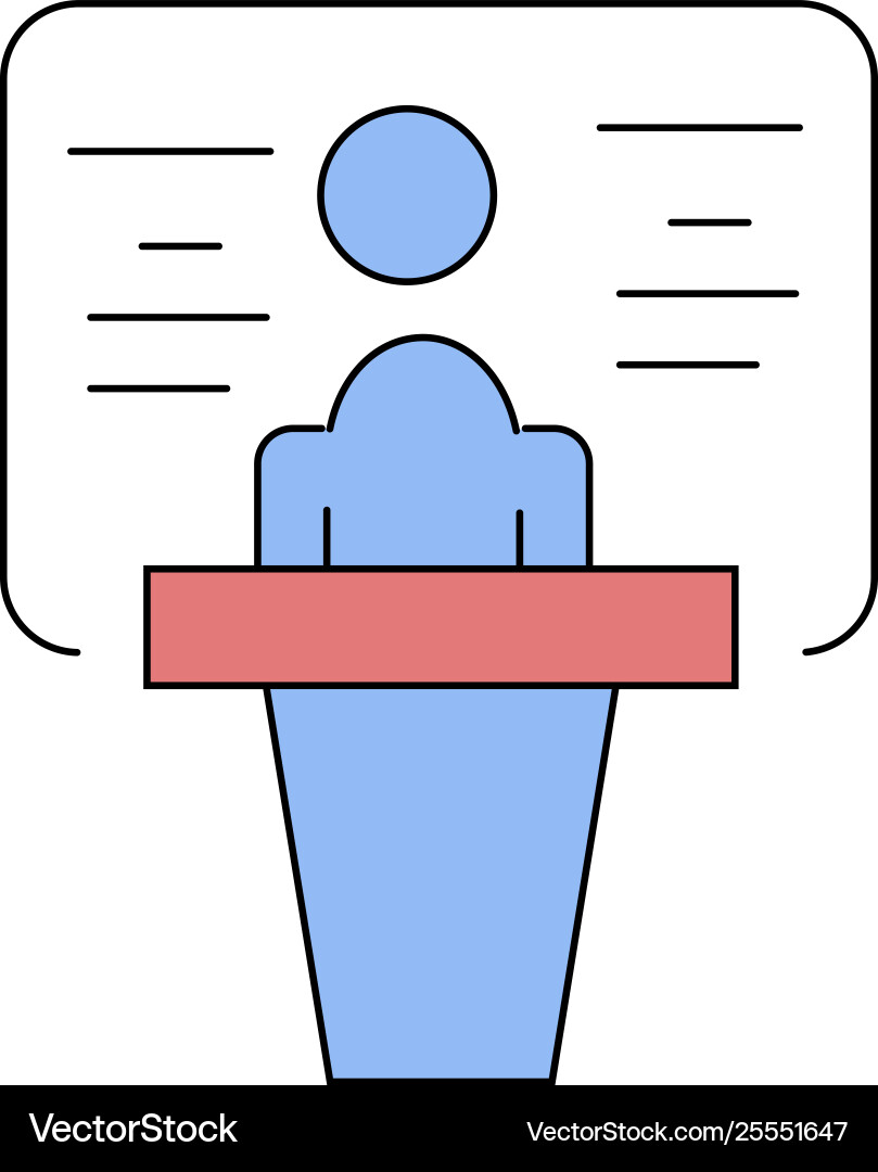 Presentation icon- business man with blackboard Vector Image