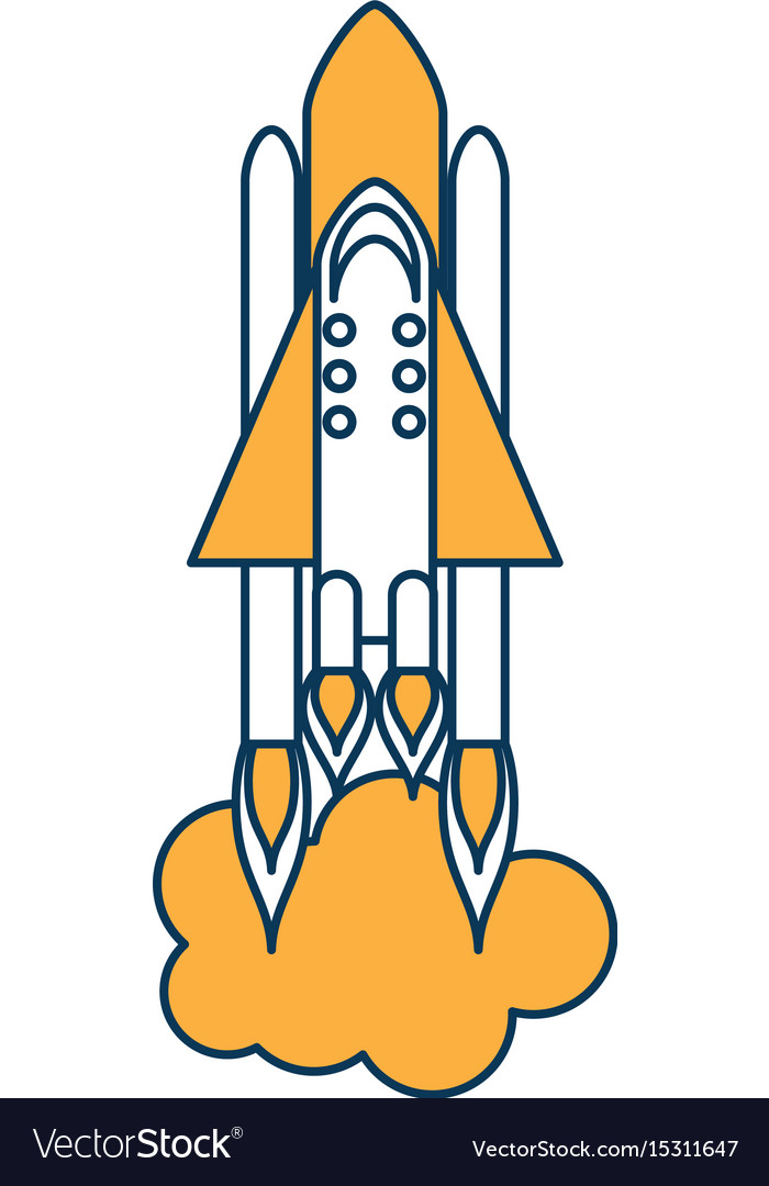Rocket space isolated icon Royalty Free Vector Image