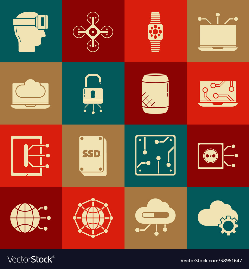 Set cloud technology data transfer and storage Vector Image Set cloud technology data transfer and storage Vector Image