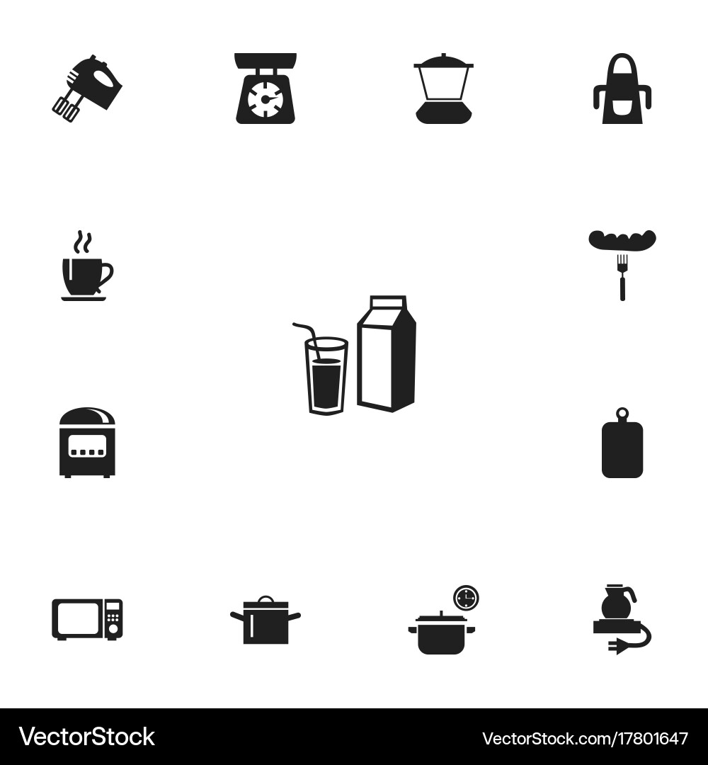 Set of 13 editable kitchen icons includes symbols Vector Image