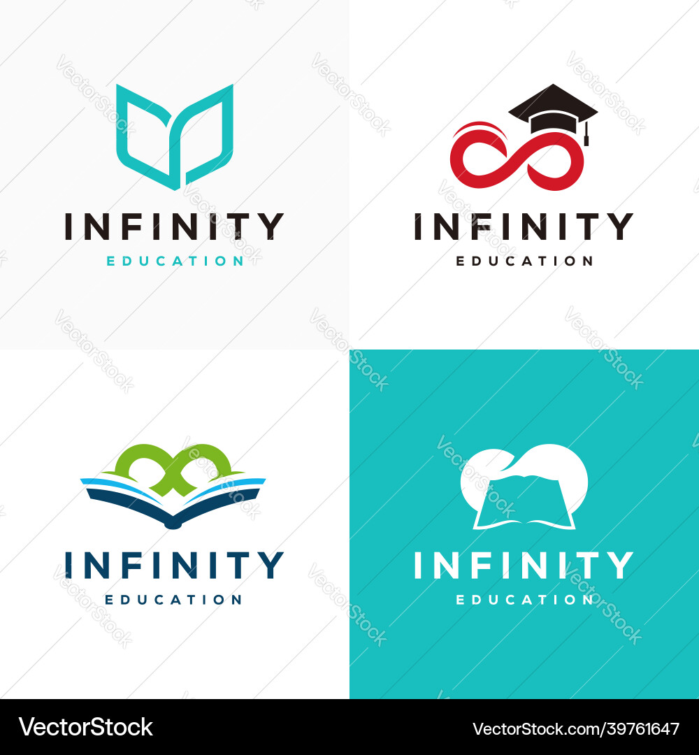 Set of infinity education logo designs concept Vector Image