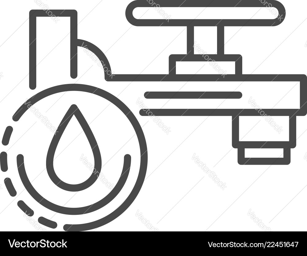 Smart water tap icon outline style Royalty Free Vector Image