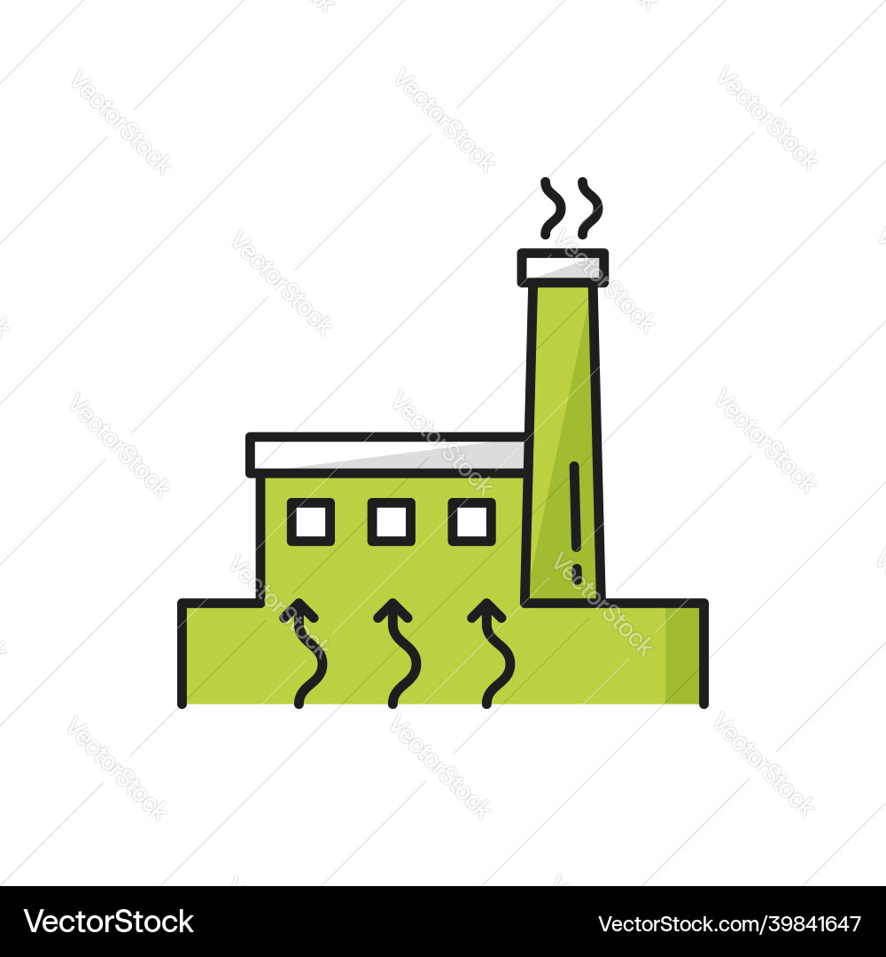 Thermal generator big modern building line icon Vector Image