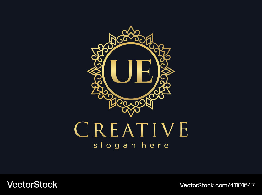 Ue initial letter luxury calligraphic feminine Vector Image