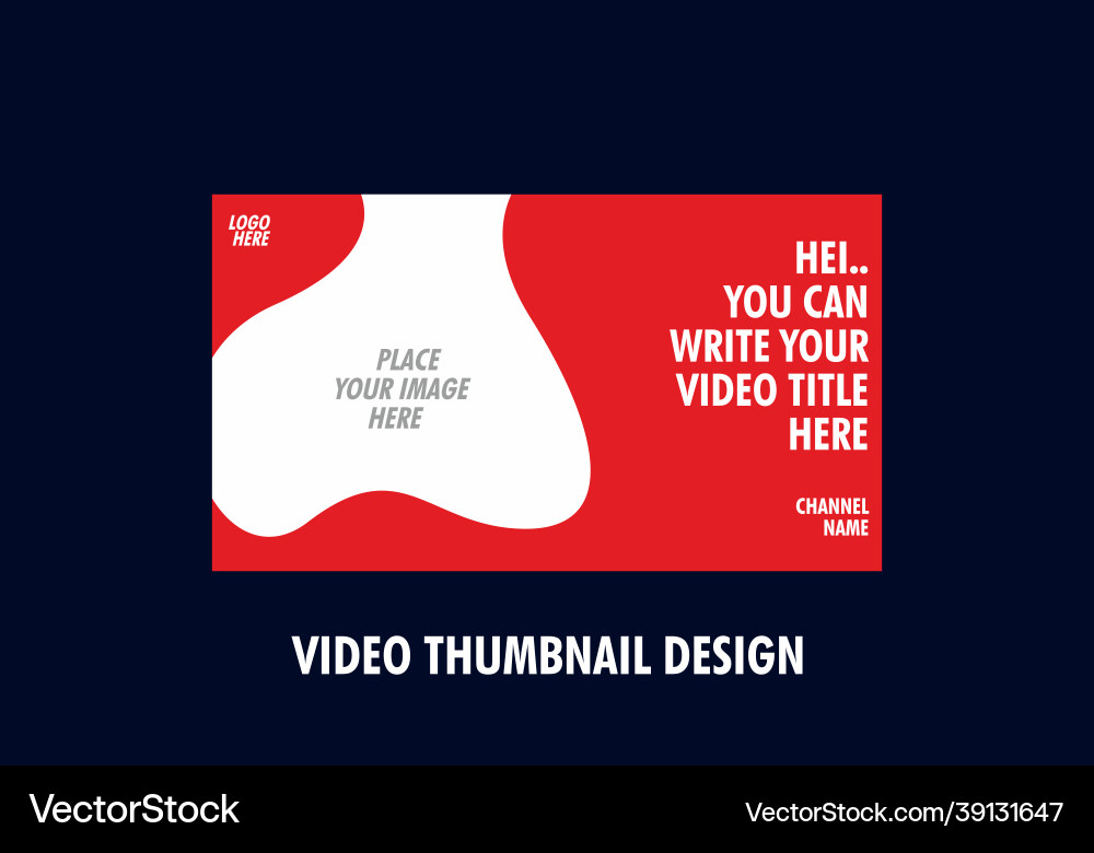 Unique and colorful video thumbnail design Vector Image