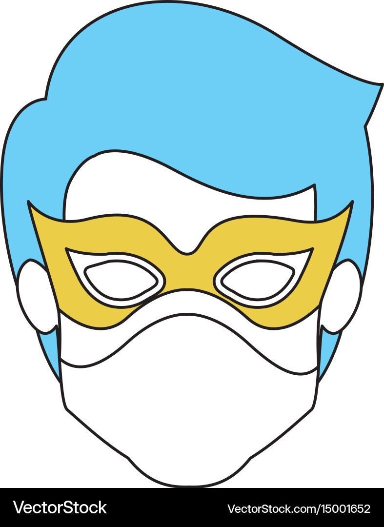 Color silhouette with faceless kid superhero Vector Image