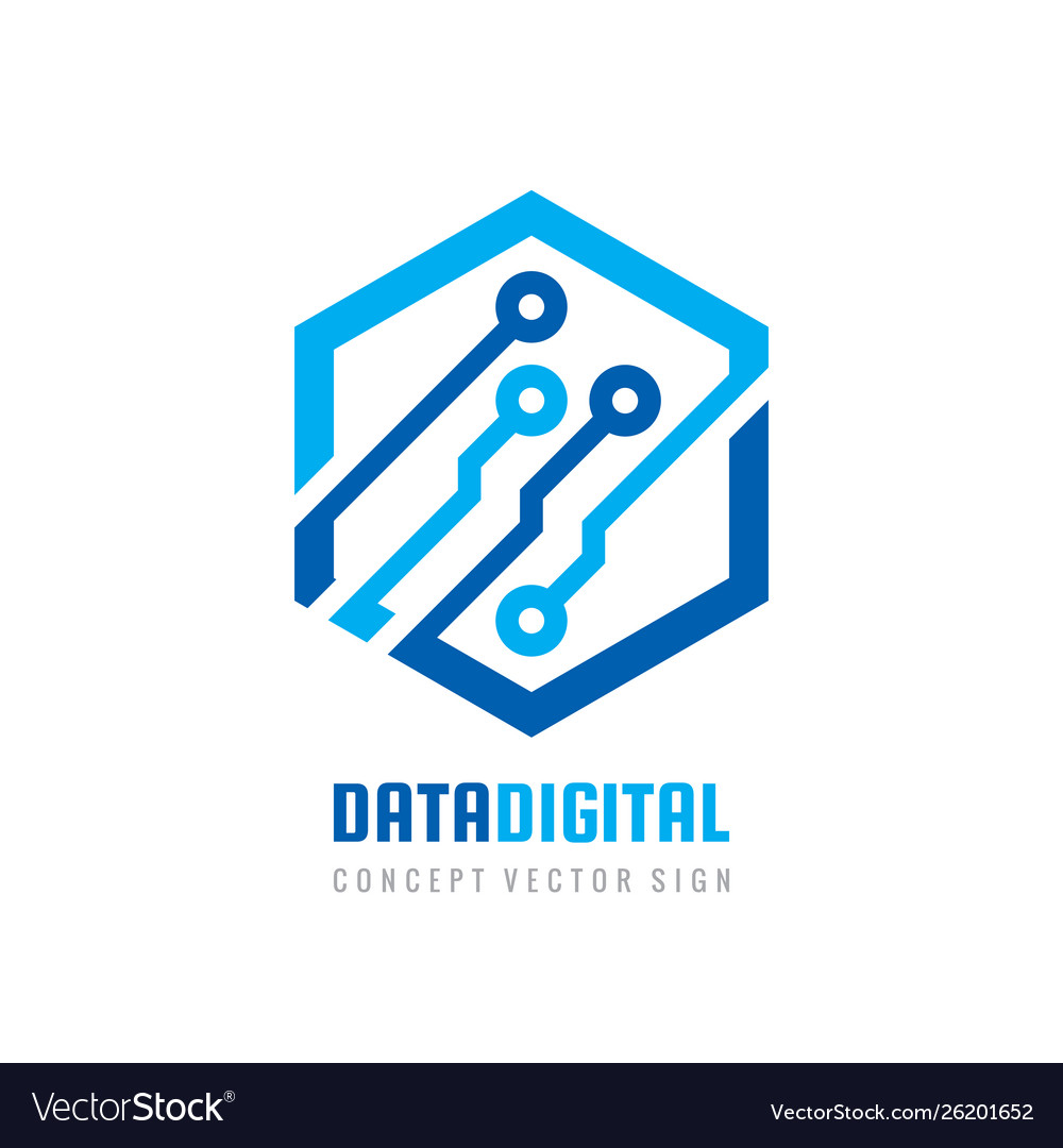 Data digital electronic technology - logo Vector Image