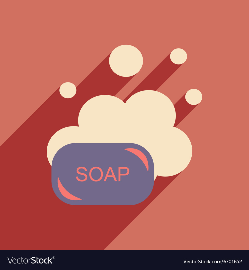 Flat with shadow icon and mobile application soap Vector Image