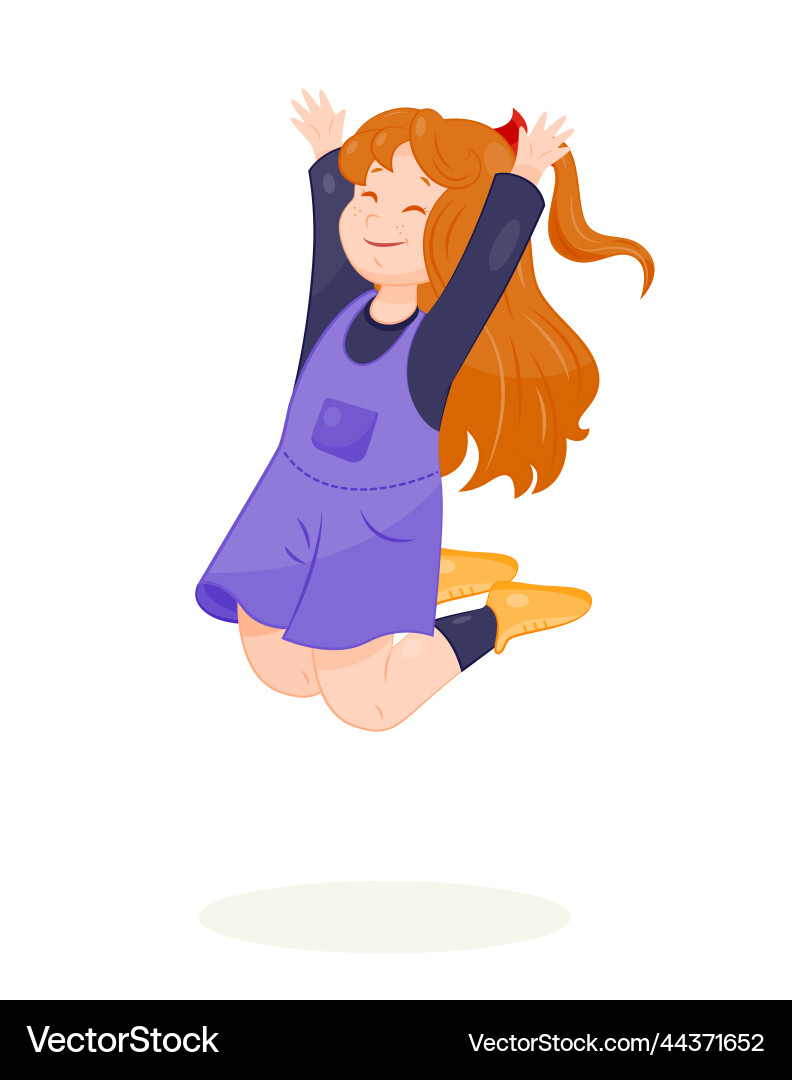 Happy girl jumping Royalty Free Vector Image - VectorStock
