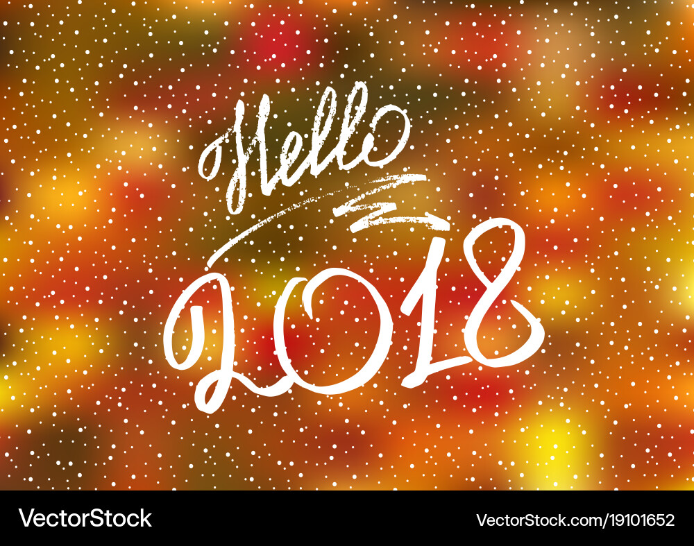 Hello 2018 new year years greeting card Royalty Free Vector