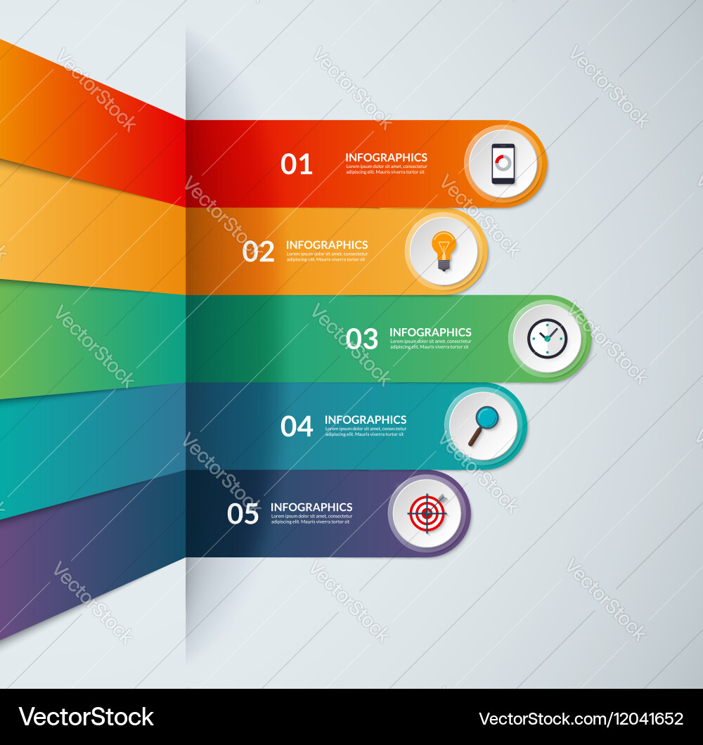 Infographic template in the form of broken strips Vector Image
