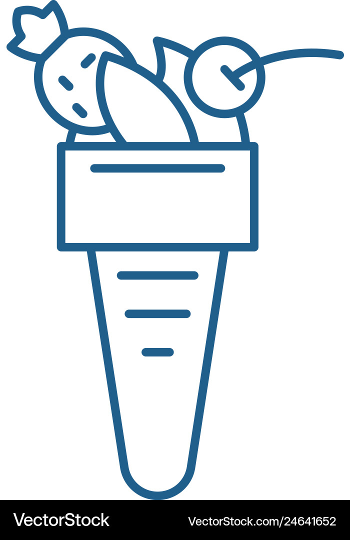 Italian ice cream line icon concept Royalty Free Vector