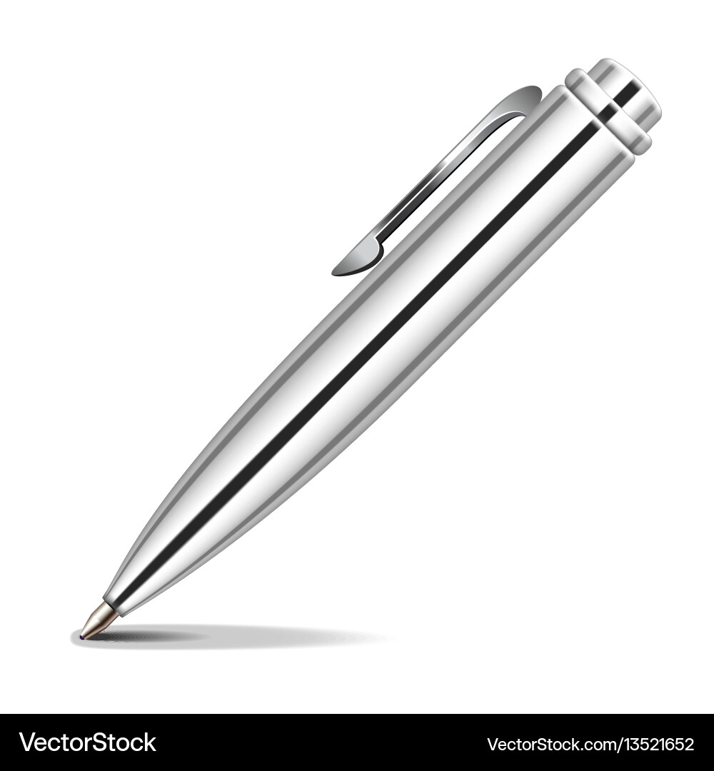 Metal pen isolated on white Royalty Free Vector Image