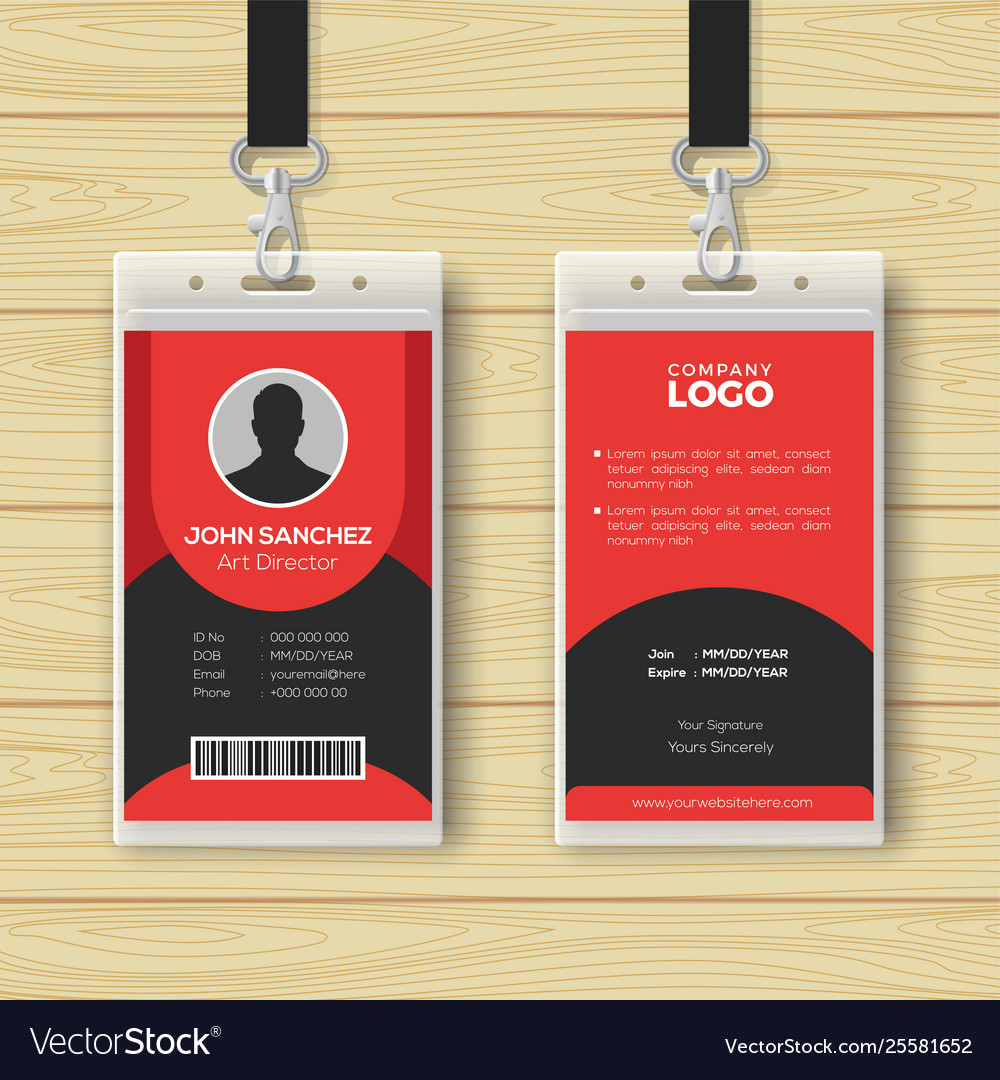 81 Create Red Id Card Template For Ms Word With Red Id Card Template
