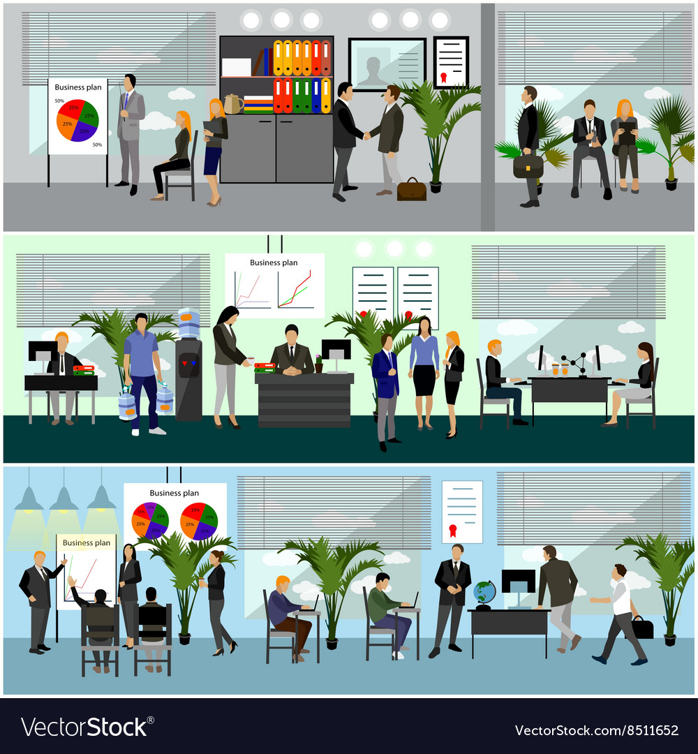 Office interior Royalty Free Vector Image - VectorStock