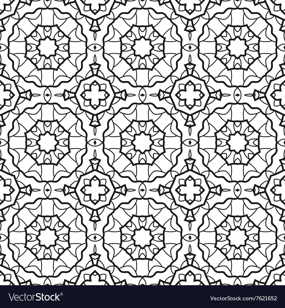 Seamless black and white decorative pattern Vector Image
