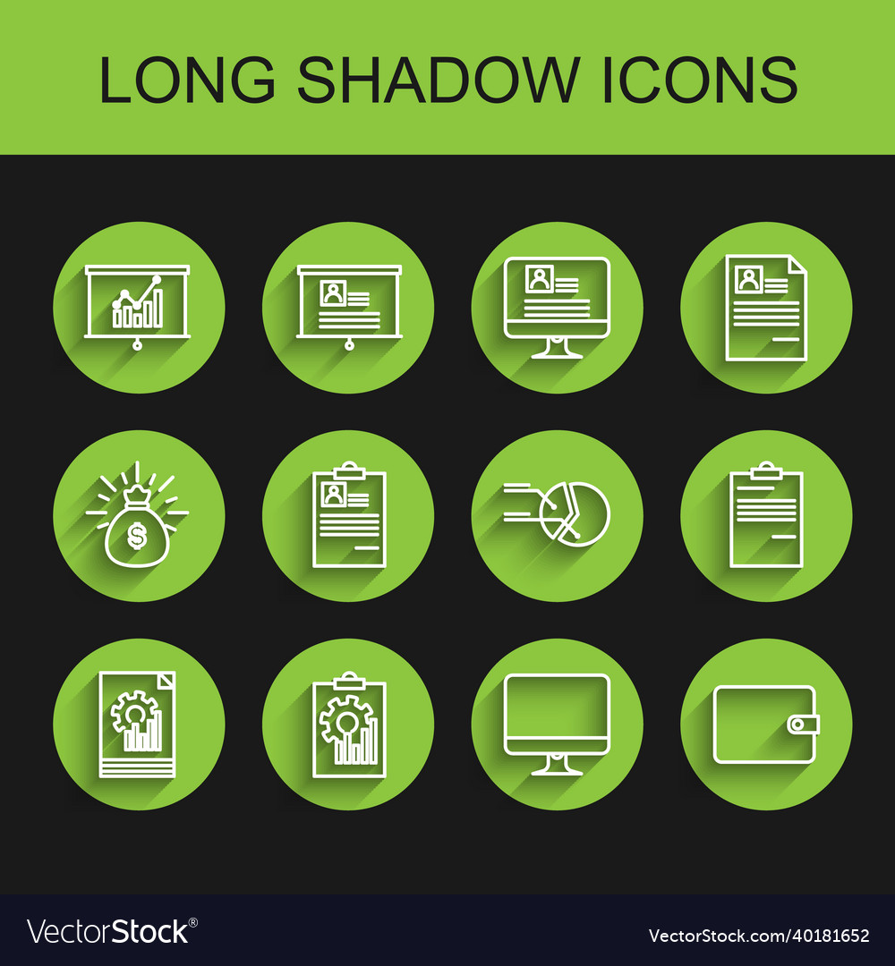 Set line document with graph chart clipboard Vector Image