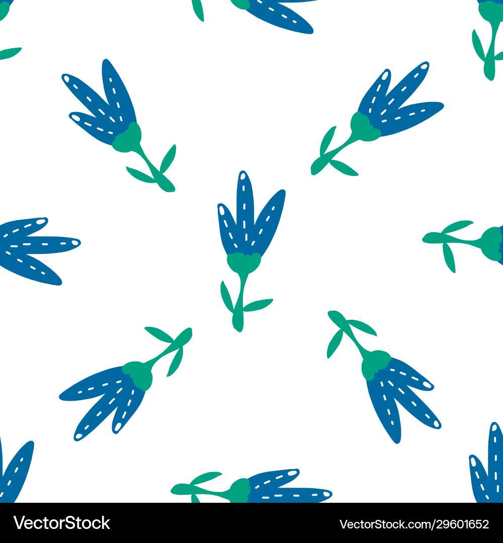 Spring floral background doodle style Royalty Free Vector