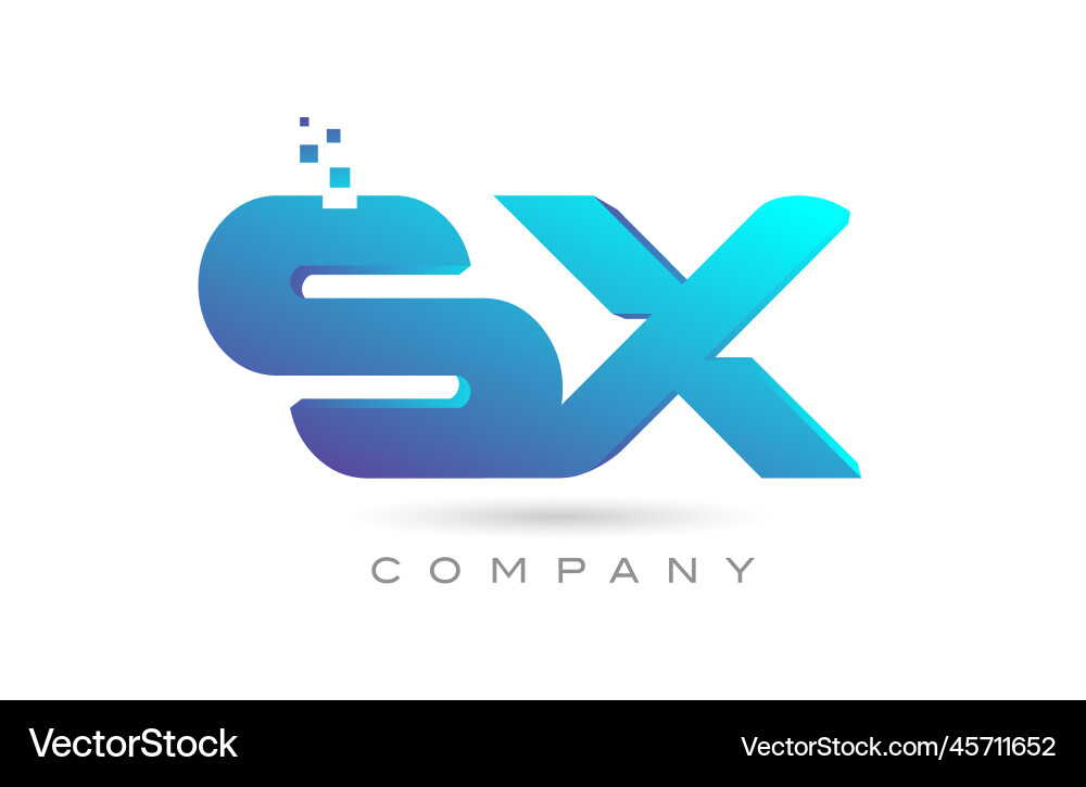 Sx alphabet letter logo icon combination design Vector Image