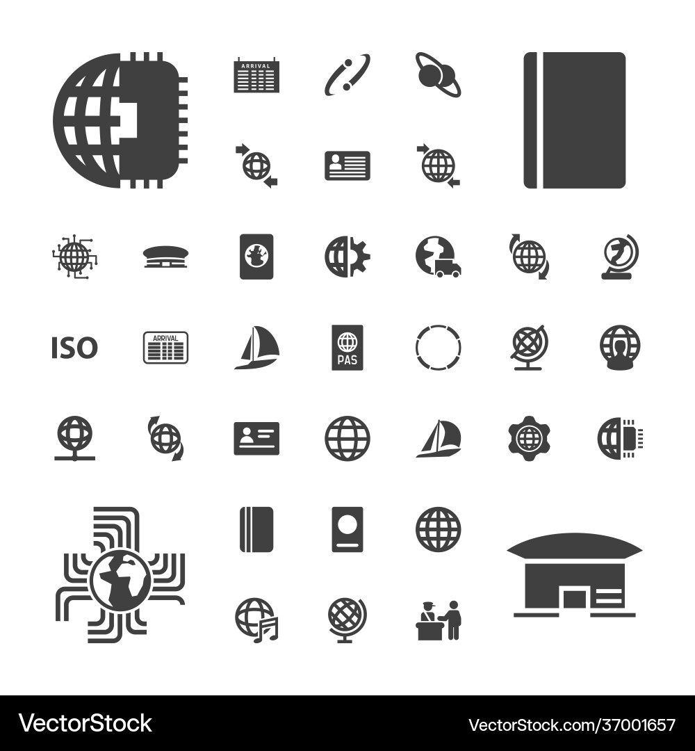 37 international icons Royalty Free Vector Image