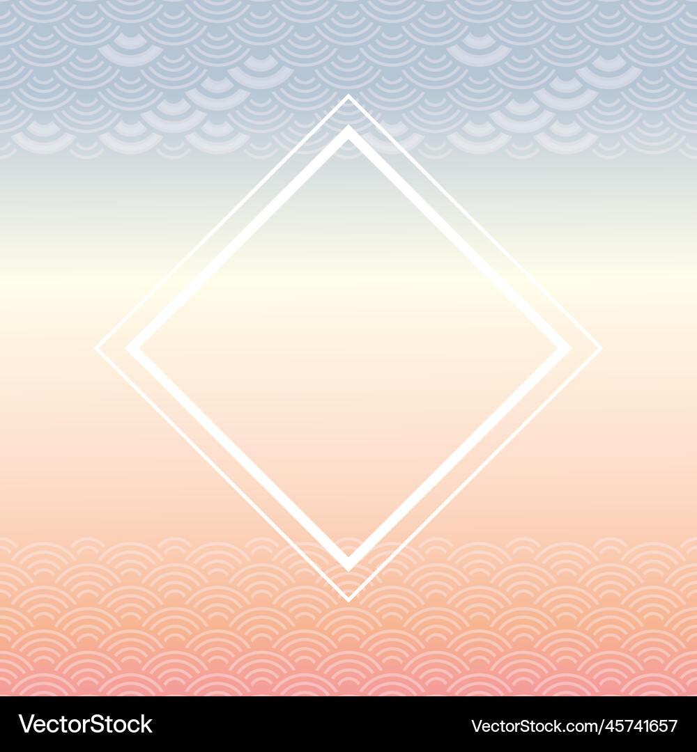 Abstract sea ocean square white frame trend dawn Vector Image