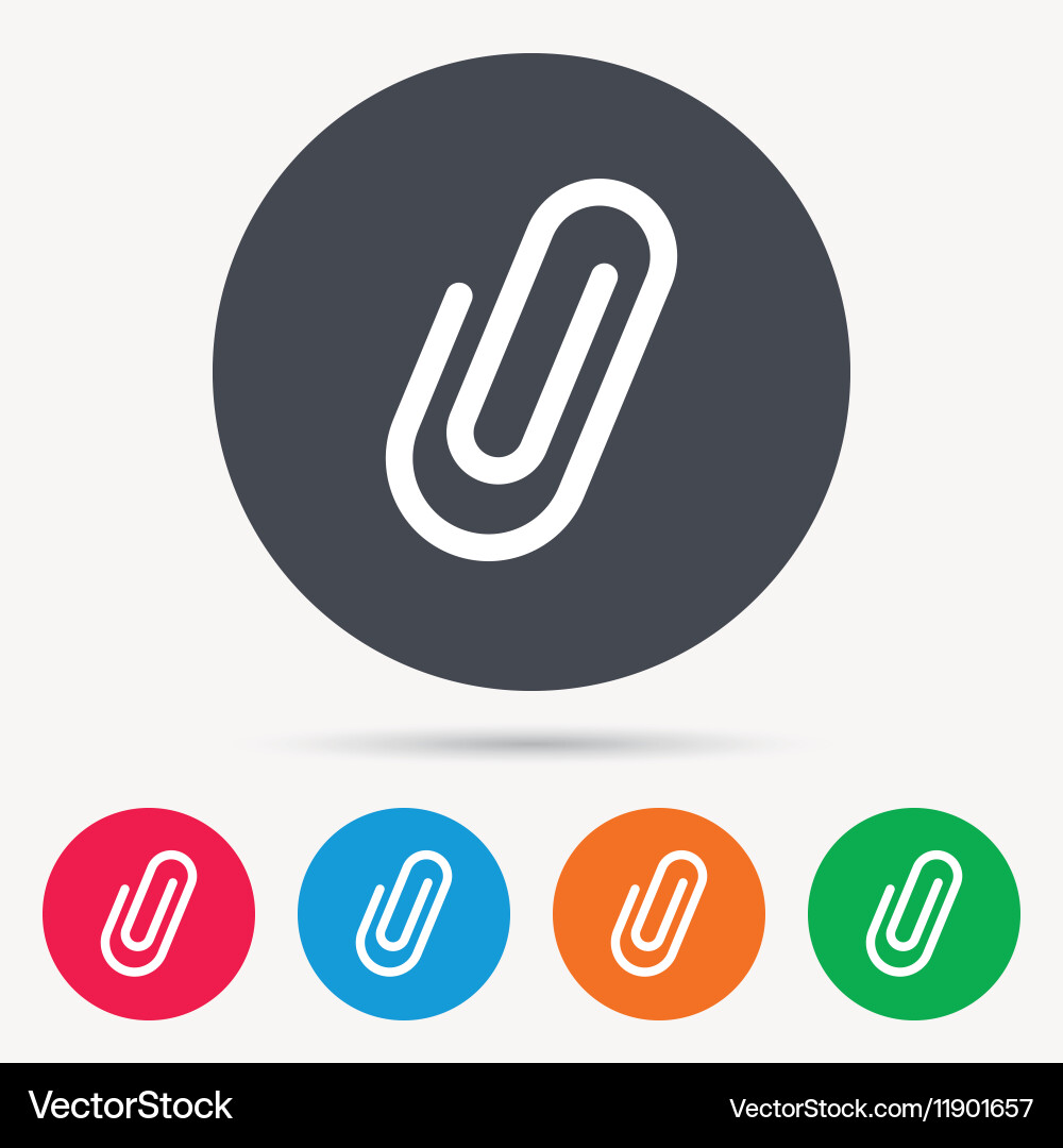 Attachment icon paper clip sign Royalty Free Vector Image