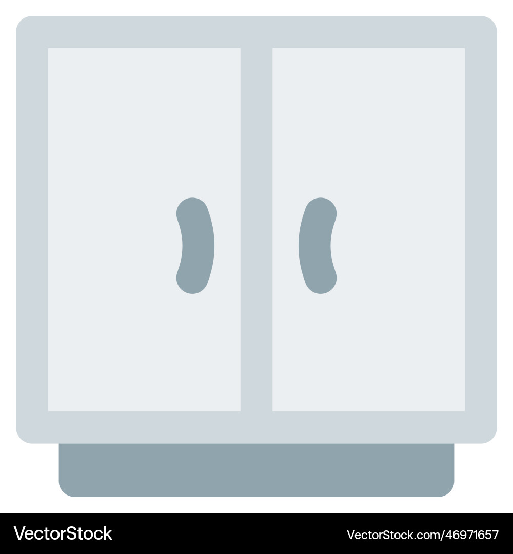 Cabinet or cupboard with shelves for storing Vector Image