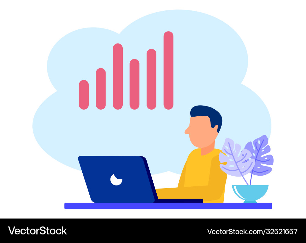 Creative a business graphic young business Vector Image