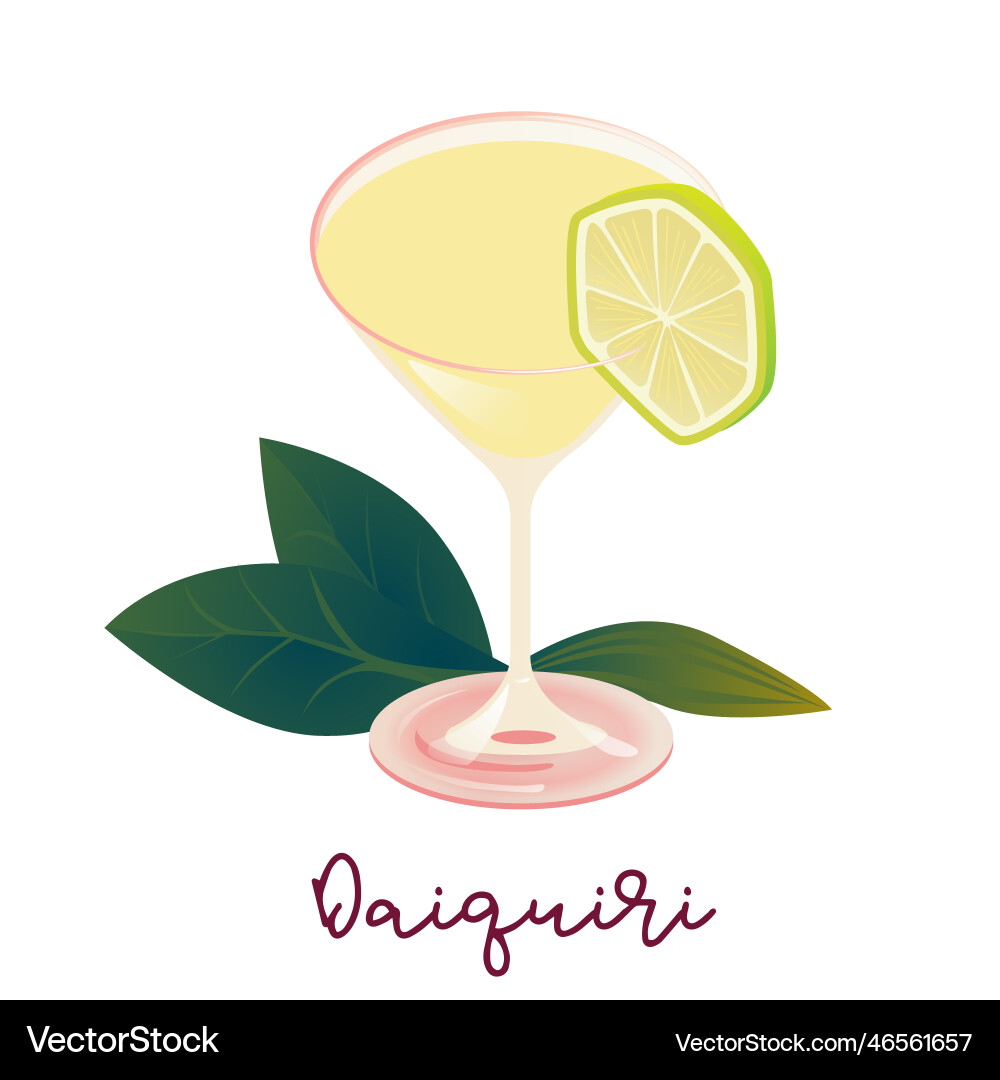 Daiquiri cocktail hand drawn alcohol drink Vector Image