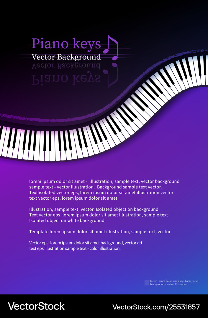 Design template with top view piano keys Vector Image