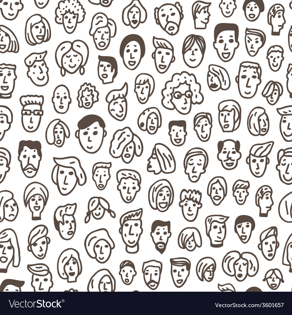 Faces - seamless background Royalty Free Vector Image