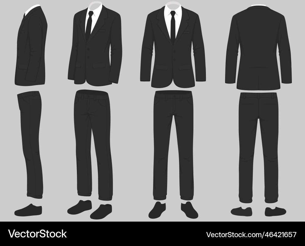 Fashion man isolated front back and side view Vector Image