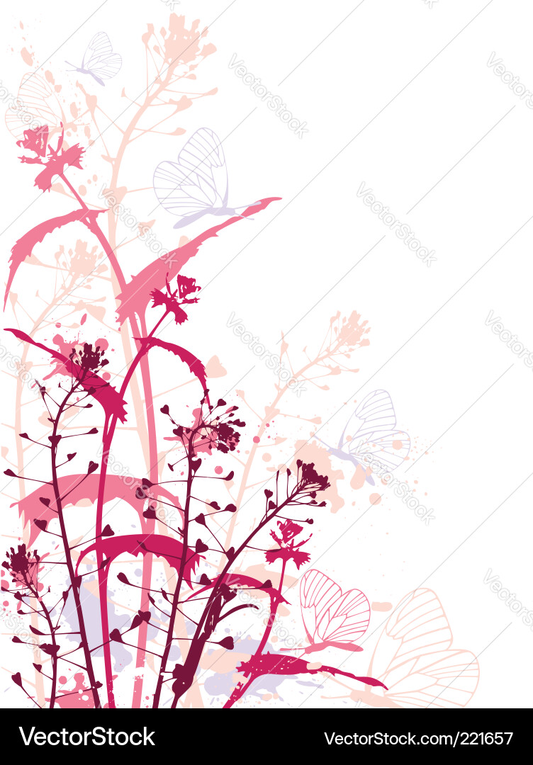 Flowers and butterflies Royalty Free Vector Image