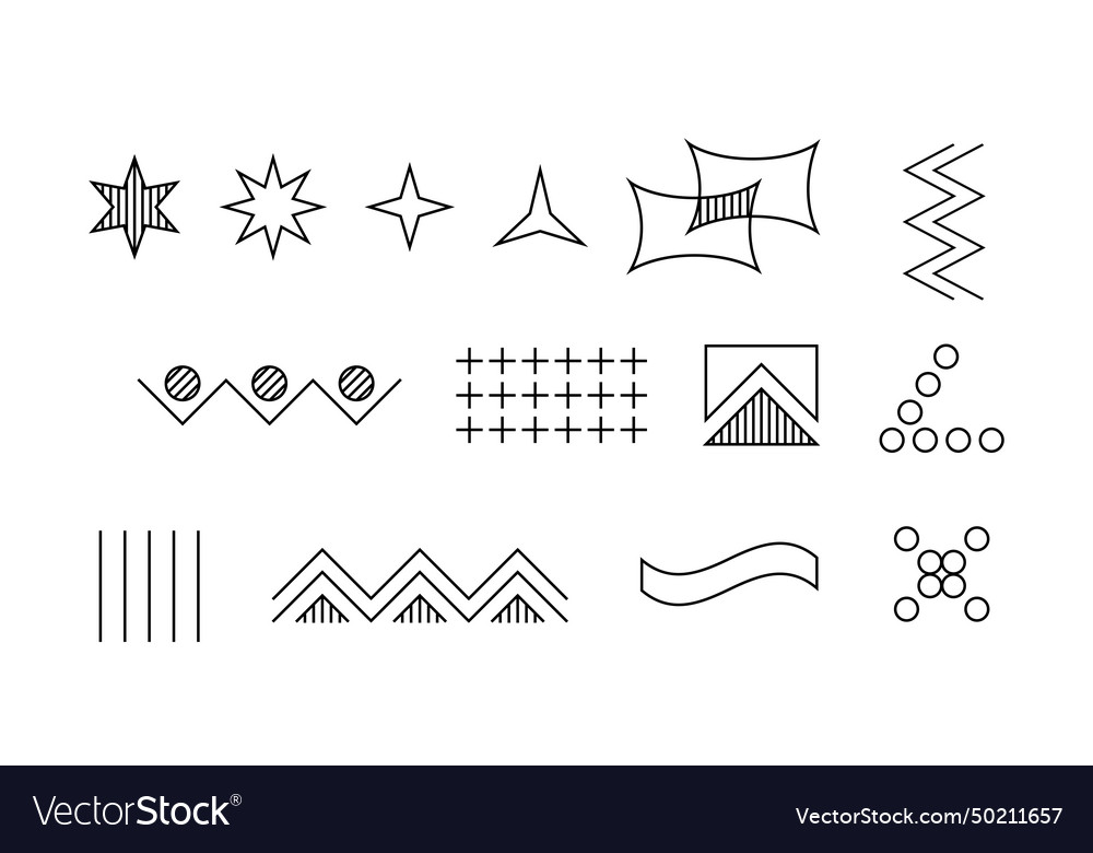 Geometric line elements set Royalty Free Vector Image