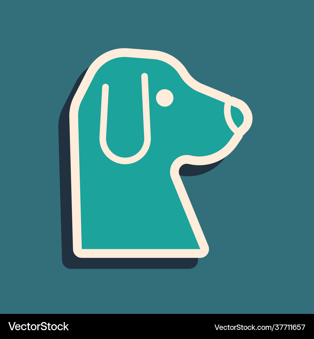 Green dog icon isolated on background long Vector Image