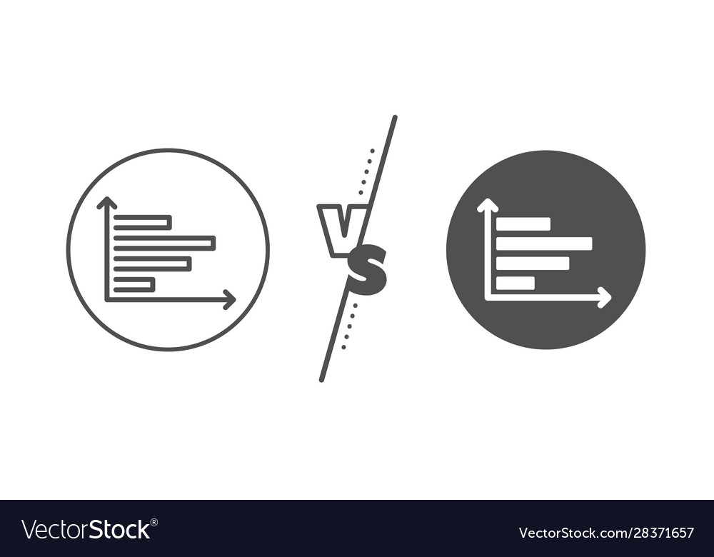 Horizontal chart line icon column graph sign Vector Image