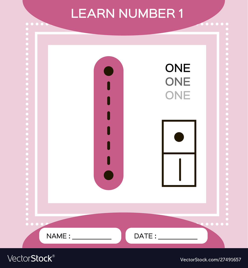 Learn numbers 1 one children educational game Vector Image