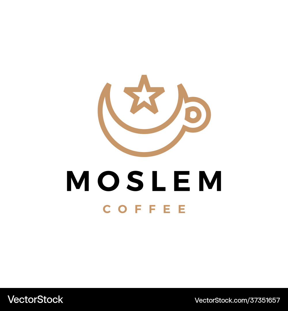 Moslem muslim coffee logo icon Royalty Free Vector Image