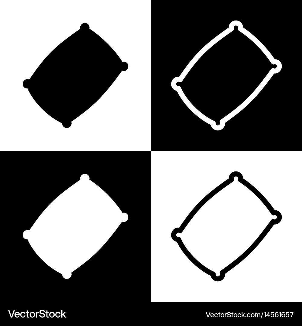 Pillow sign black and white Royalty Free Vector Image